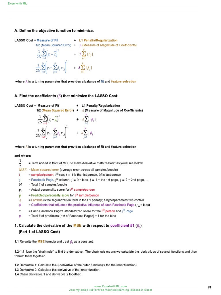 LASSO Regression Math | PDF | Multivariate Statistics | Regression Analysis