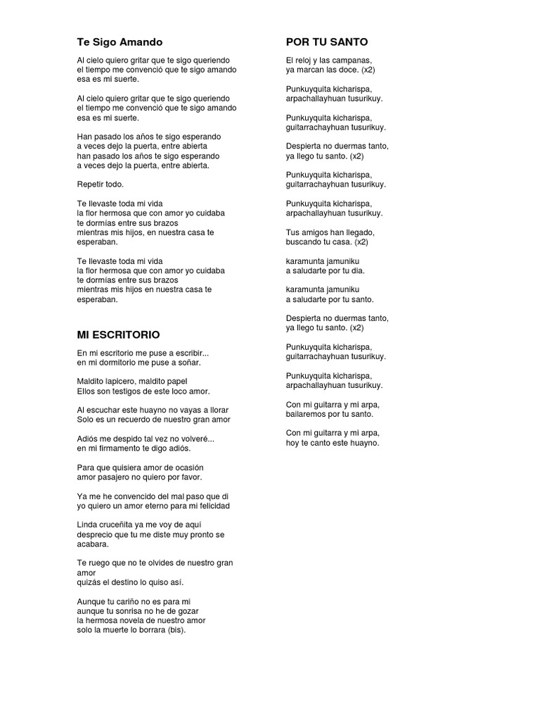 Te Sigo Amando | PDF | Ocio | Entretenimiento (general)