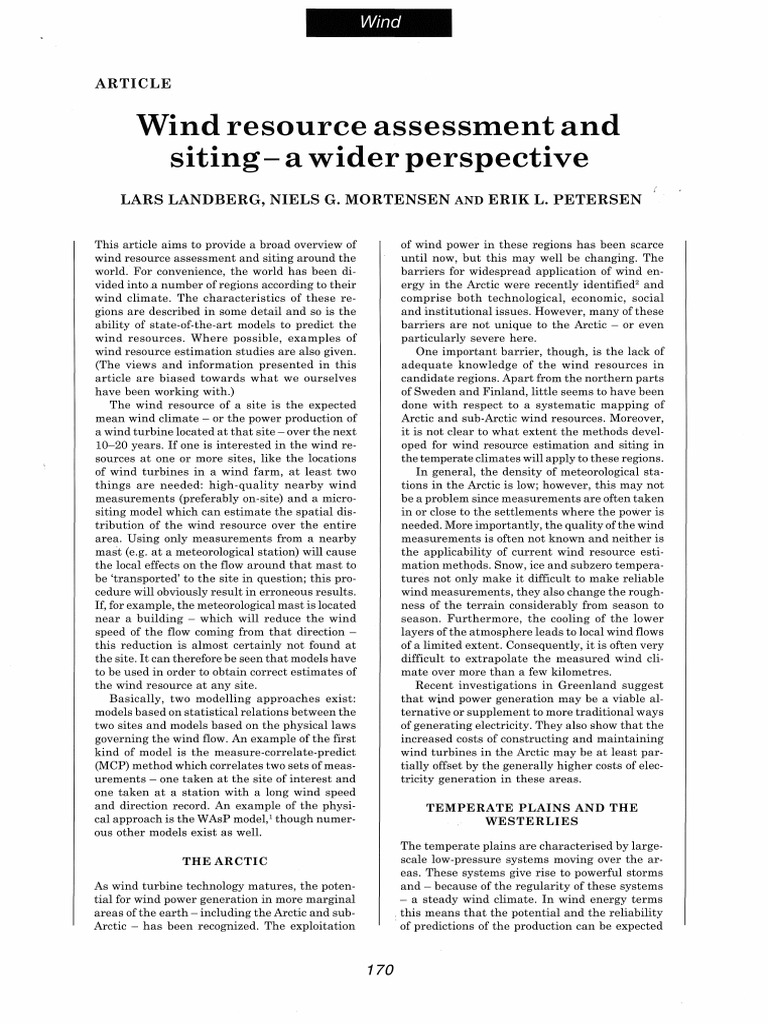 Wind Resource Assessment | PDF | Offshore Wind Power | Wind Power