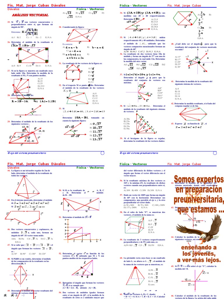 Vectores - Practica | PDF | Cálculo multivariable | Vector Euclidiano