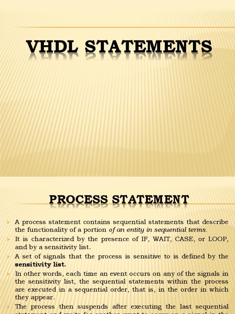 VHDL Statements | PDF | Control Flow | Variable (Computer Science)
