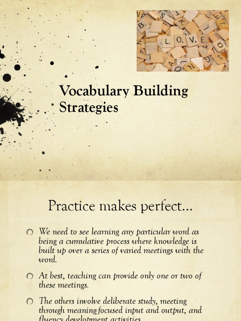 Vocabulary Building Strategies | PDF | Vocabulary | Part Of Speech