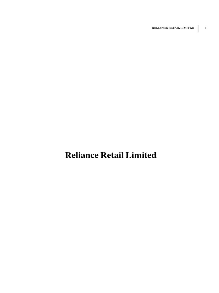 Reliance Retail | PDF | Internal Control | Audit