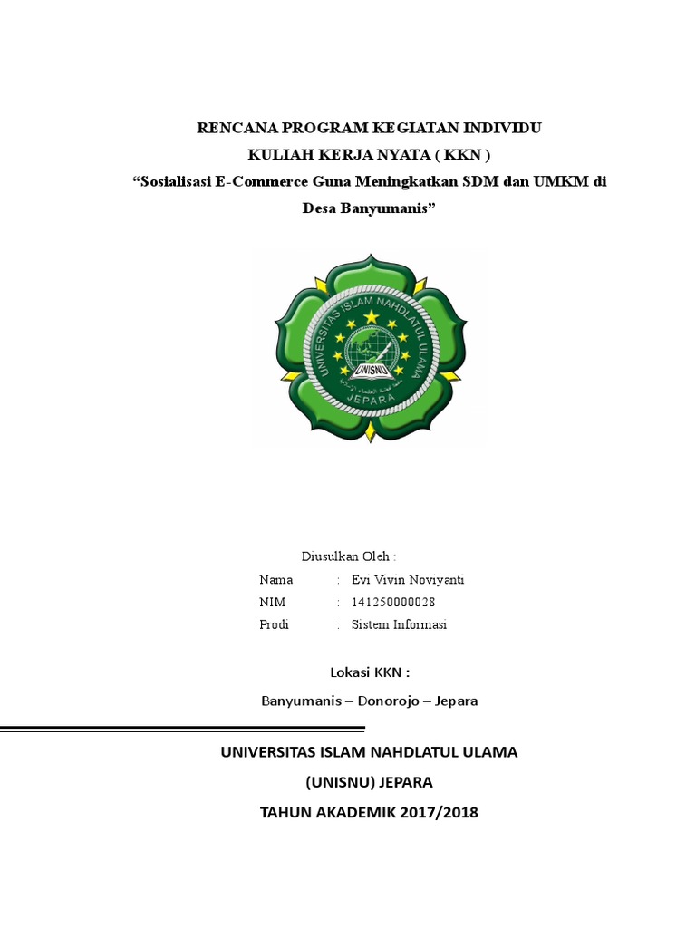 Contoh Format Program Kerja KKN EVI | PDF