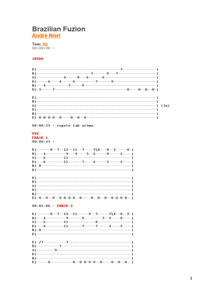 Brazilian Fusion Tab Guitar | PDF