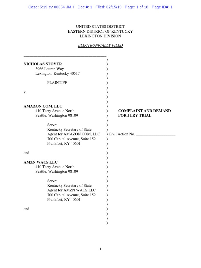Nicholas Stover Vs Amazon | PDF | Damages | Americans With Disabilities ...