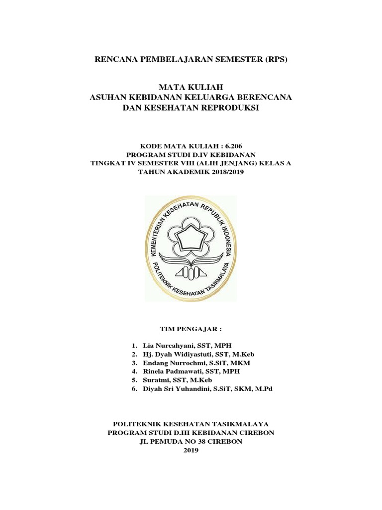 RPS Kespro Dan KB D4 Alih Jenjang (A) | PDF | Pengembangan Diri | Kesehatan Holistik