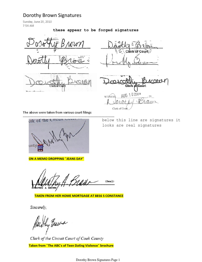 Forged Signatures in Court Filings | PDF