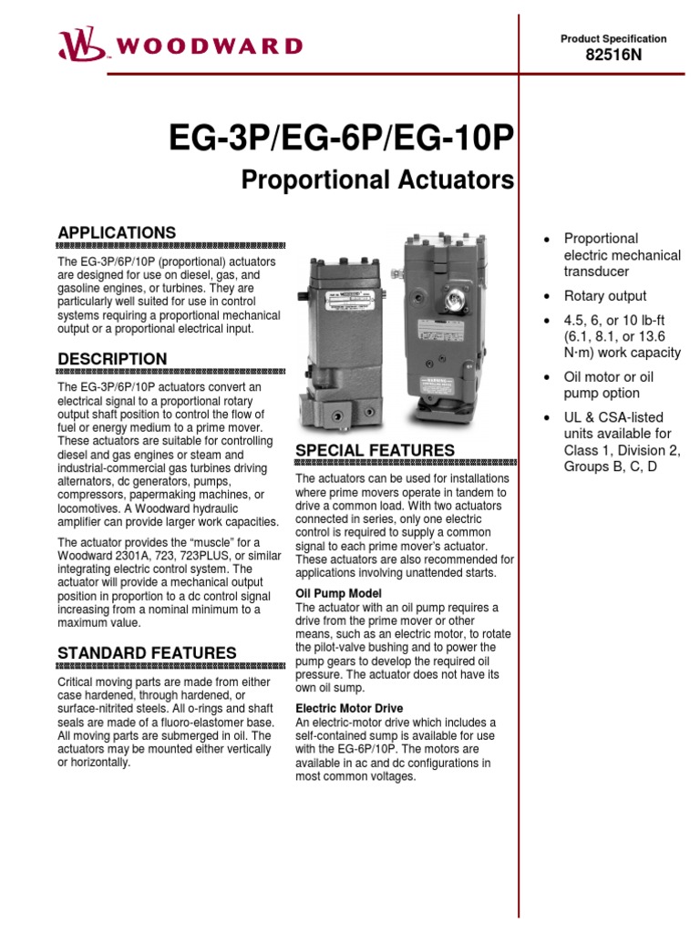 Woodward EG10-P PDF | PDF | Engines | Actuator