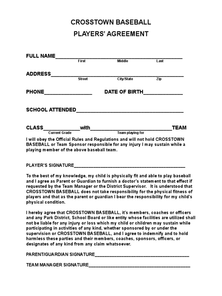 Players Agreement | PDF