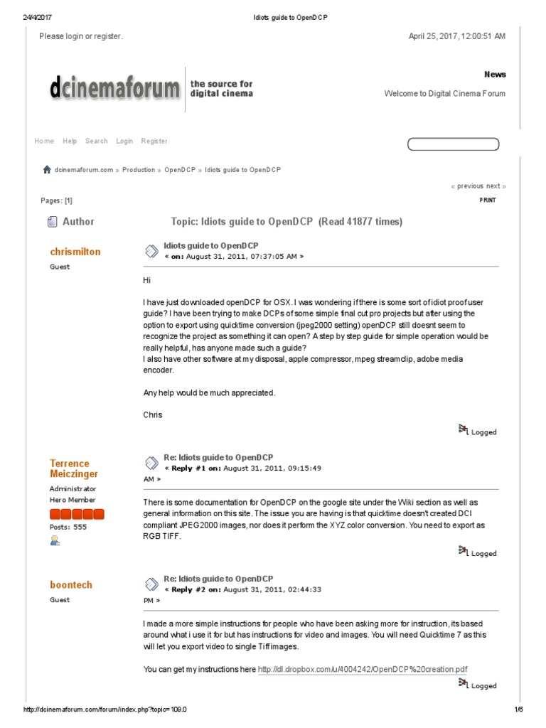 Idiots Guide To OpenDCP | PDF | Media Technology | Digital Technology