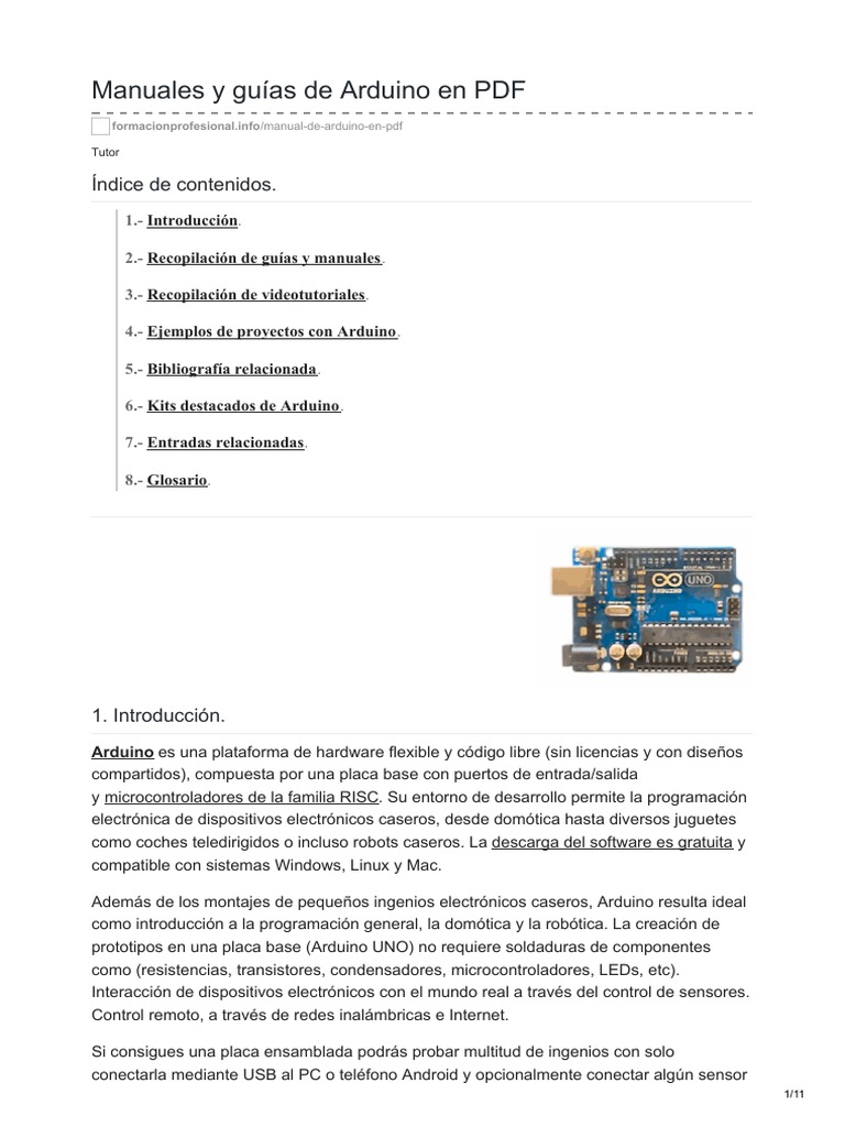 Manuales y Guías de Arduino en PDF | PDF | Arduino | Hardware de la computadora