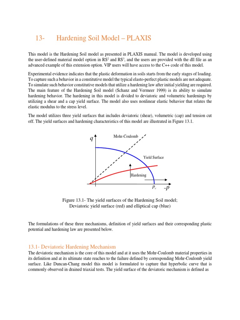 13-Hardening Soil Model - PLAXIS PDF | PDF | Yield (Engineering ...