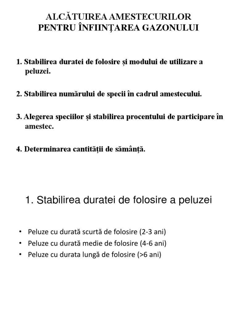 Alcatuire Amestecuri Gazon | PDF