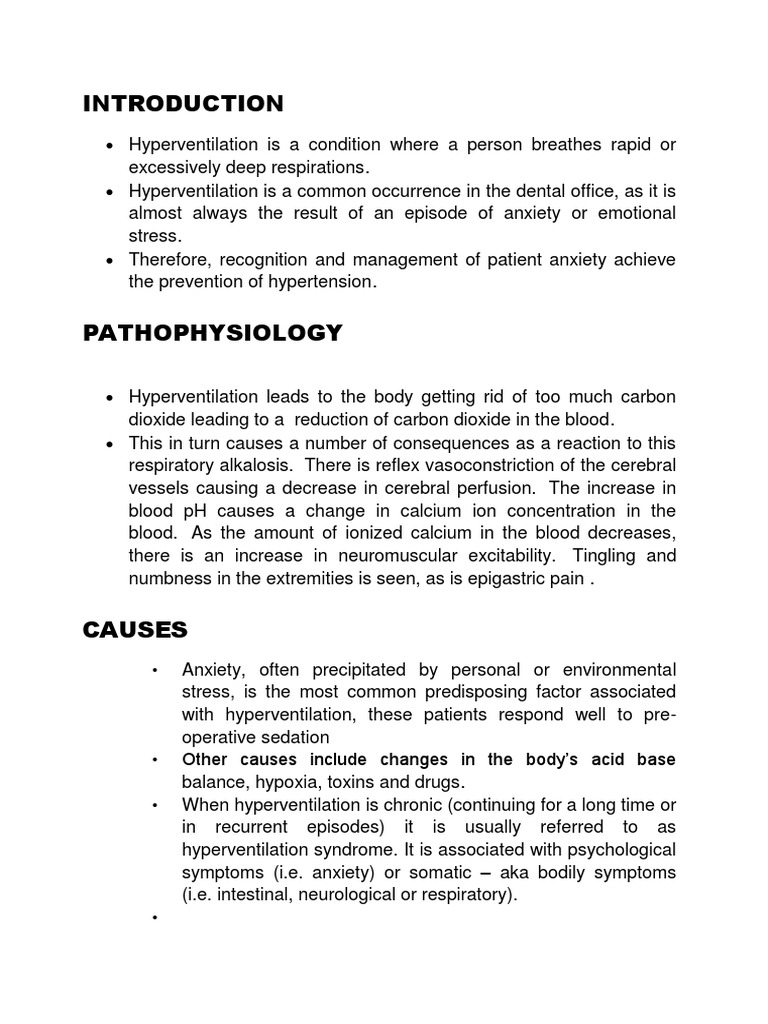 Hyperventilation | PDF | Breathing | Paresthesia