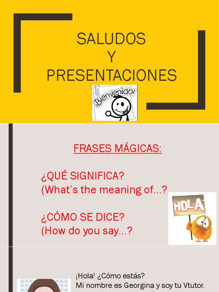 Saludos y Presentaciones | PDF