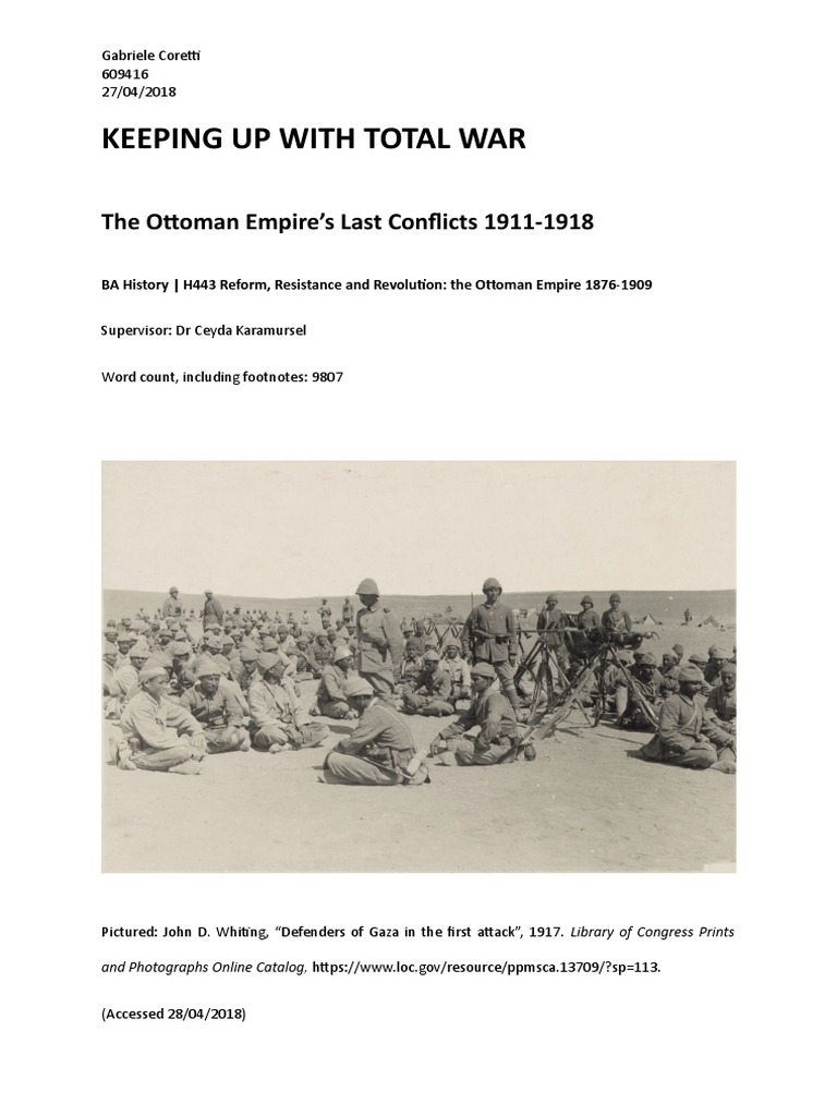Keeping Up With Total War: The Ottoman Empire's Last Conflicts 1911 ...