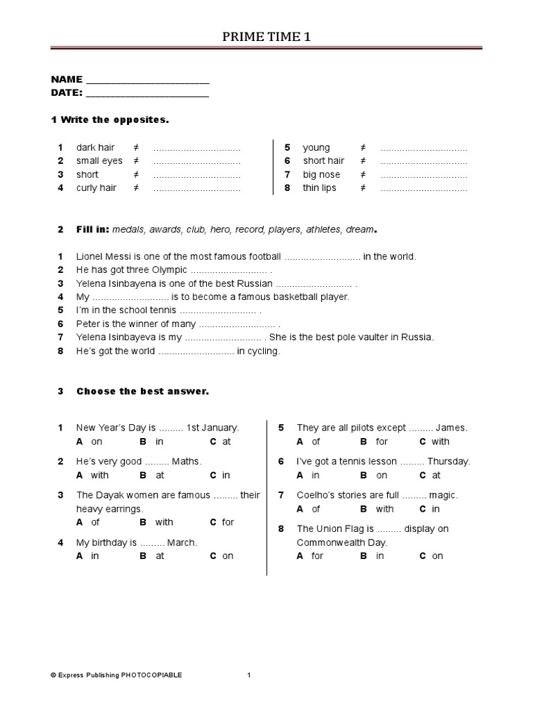 Prime Time Test | PDF