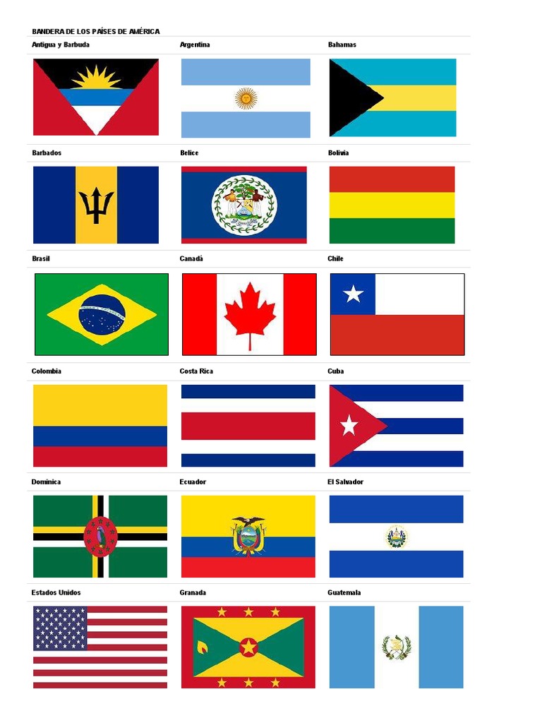 Bandera de Los Países de América | PDF