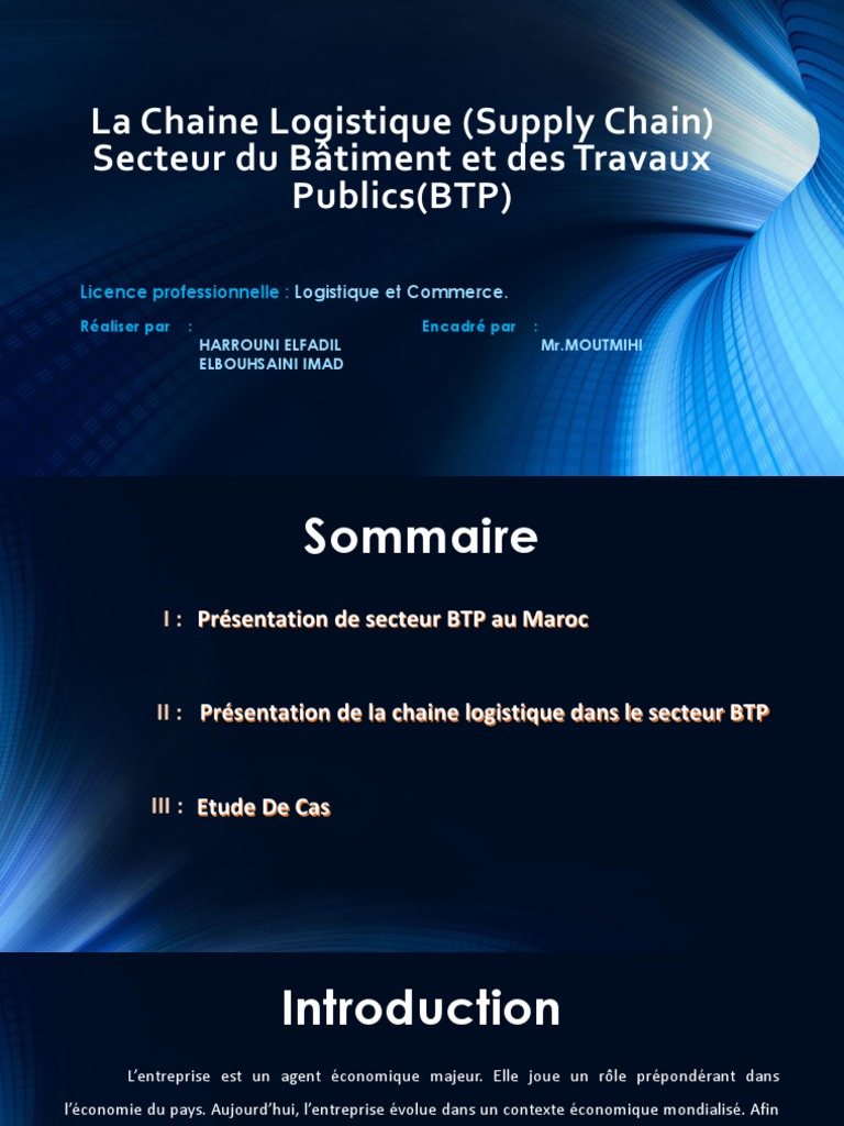 Exposé Sur La Chaine Logistique Secteur BTP | PDF | Béton | Logistique