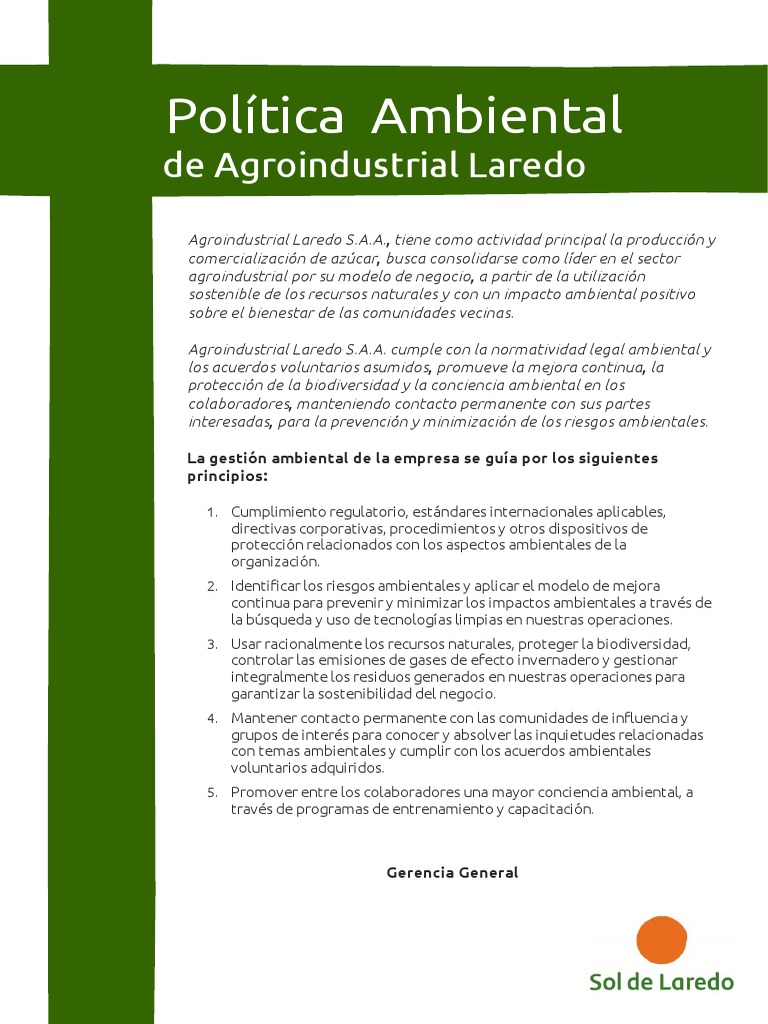 Política Ambiental Alsaa | PDF