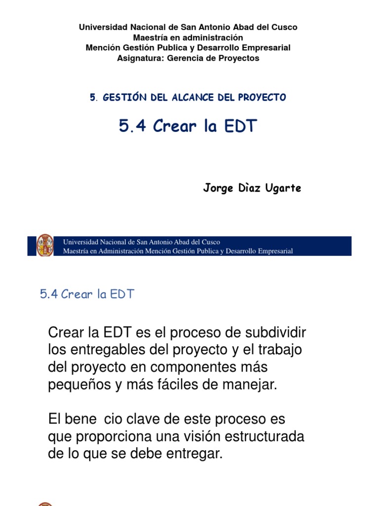 Edt Gestión de Proyectos | PDF | Administración Pública | Informática