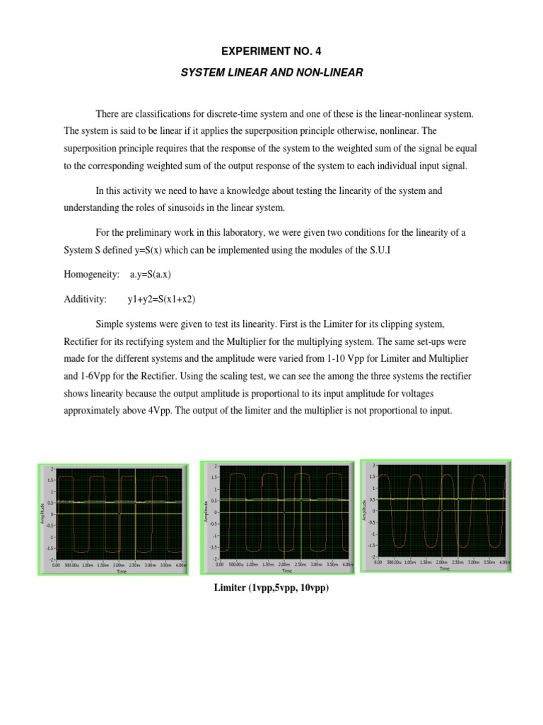 Linear vs Nonlinear Systems Analysis | PDF | Filter (Signal Processing ...