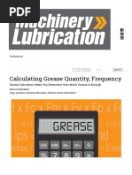 Calculating Grease Quantity | PDF | Bearing (Mechanical) | Formula