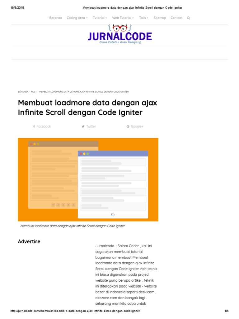 Membuat Loadmore Data Dengan Ajax Infinite Scroll Dengan Code Igniter | PDF