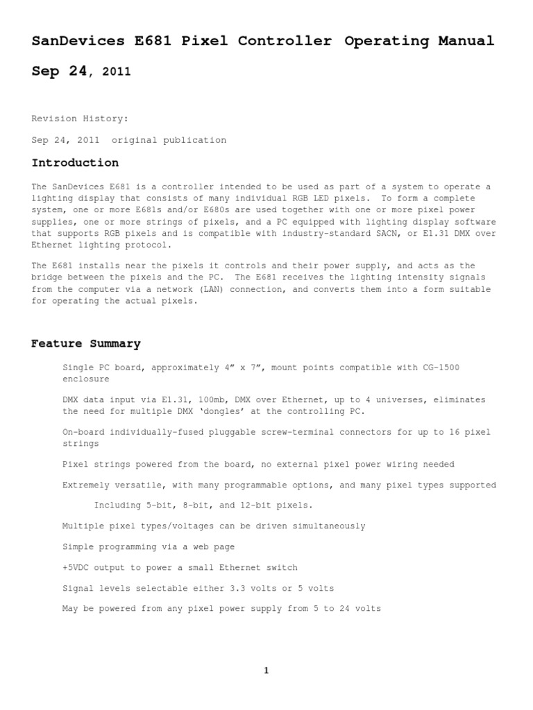 E681 Operating Manual | PDF | Ip Address | Power Supply