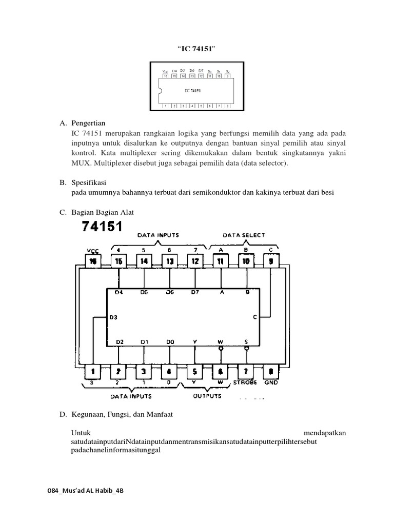 Spesifikasi dan Fungsi IC 74151 dan LED | PDF