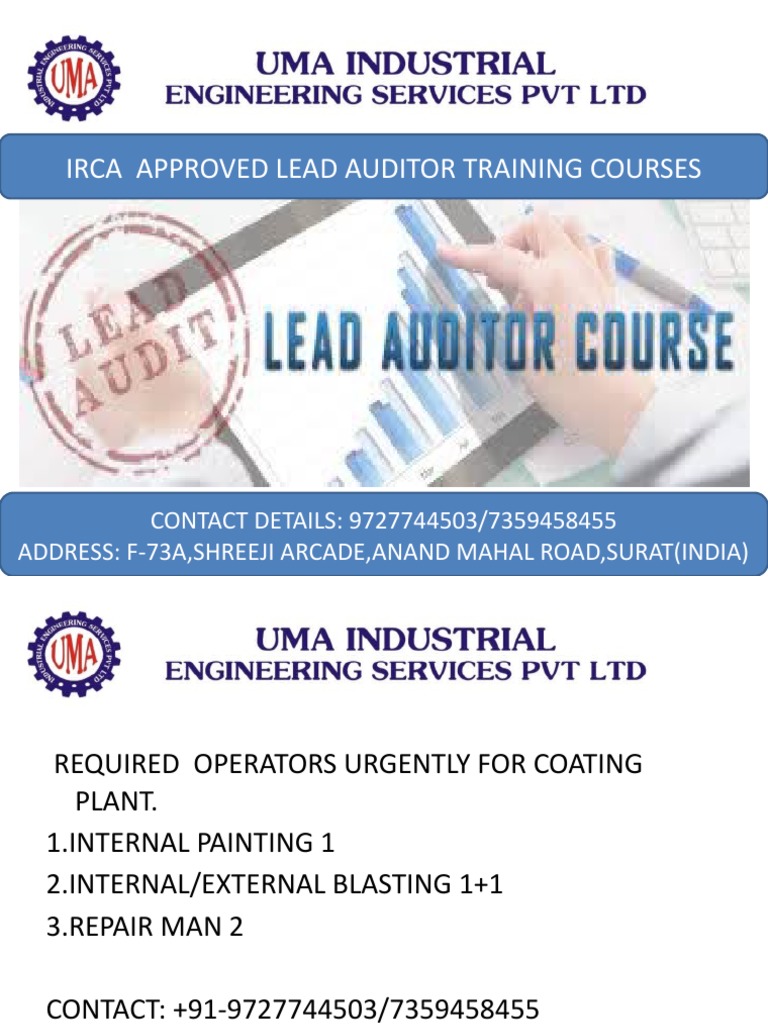 Irca Approved Lead Auditor Training Courses | PDF
