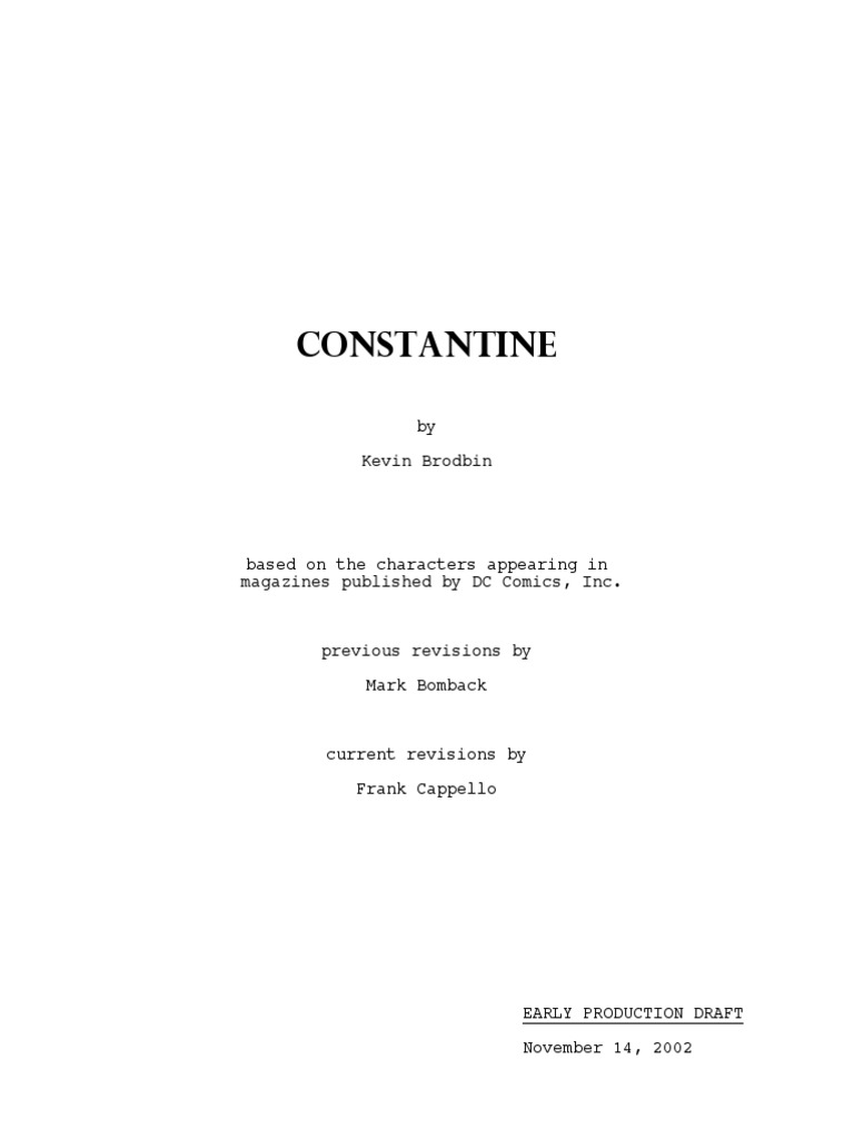 Constantine: by Kevin Brodbin | PDF | Nature