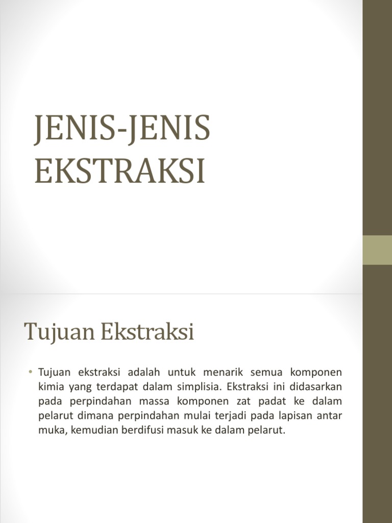Jenis-Jenis Ekstraksi | PDF