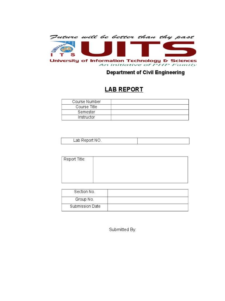 Lab Report: Department of Civil Engineering | PDF | Science ...