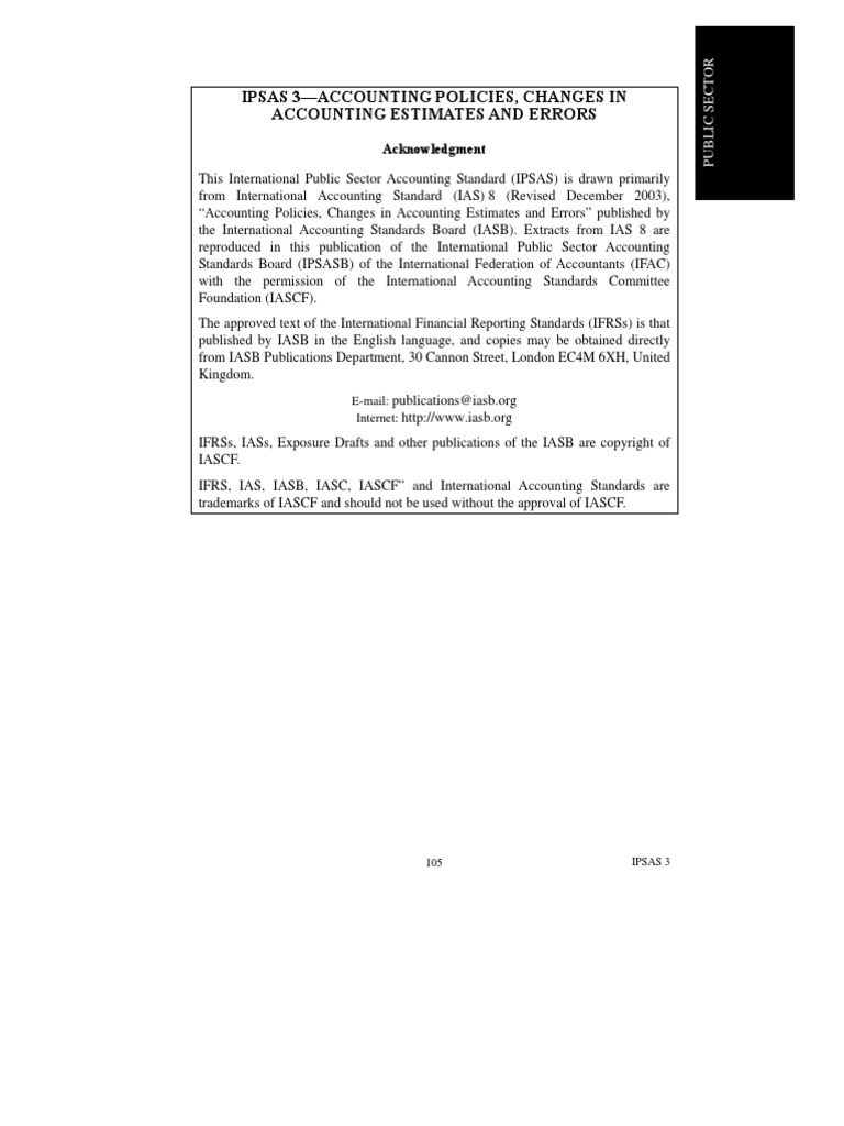 IPSAS 3 Change Estimation | PDF | International Financial Reporting ...