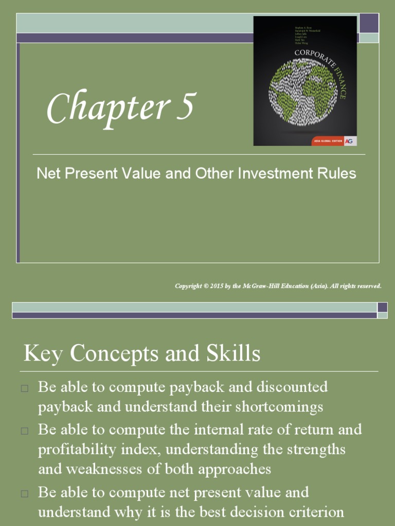 Chapter 5 Net Present Value and Other Investment Rules | PDF | Internal ...