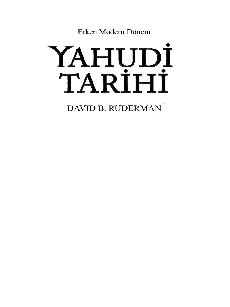 David B. Ruderman - Erken Modern Dönem Yahudi Tarihi | PDF
