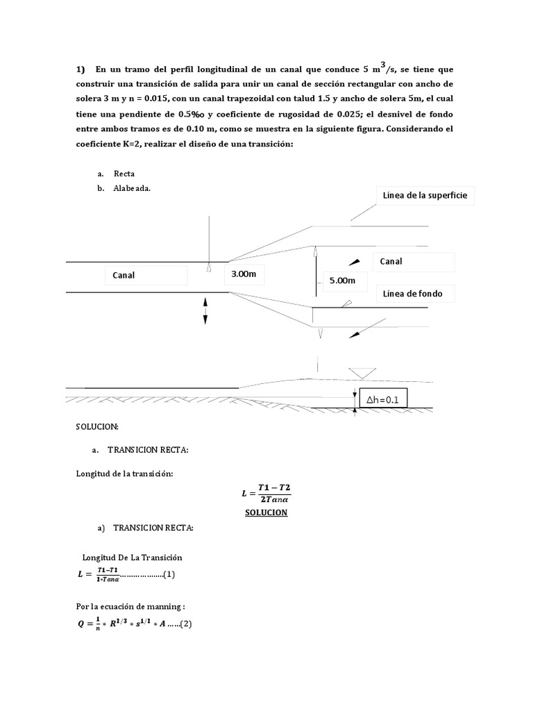 Diseño de Transiciones Hidráulicas en Canales | PDF | Física | Materia ...