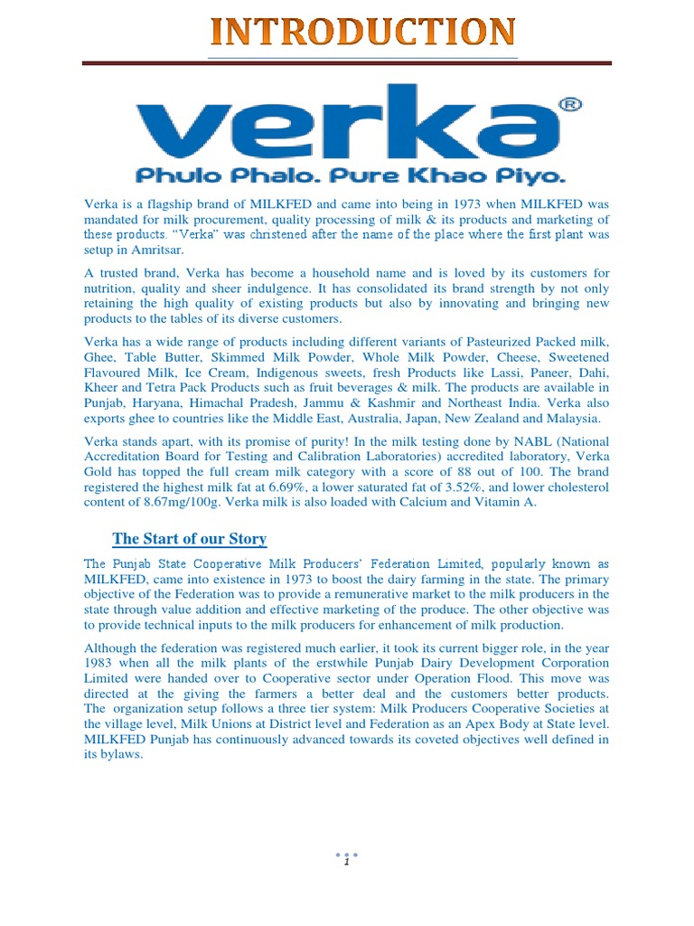 Verka Project | PDF | Powdered Milk | Dairy