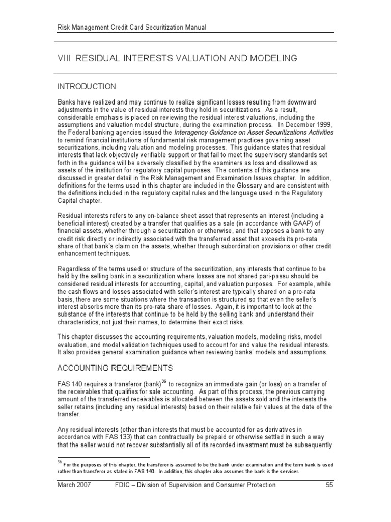 Residual Interest Valuation | PDF | Discounted Cash Flow | Valuation (Finance)