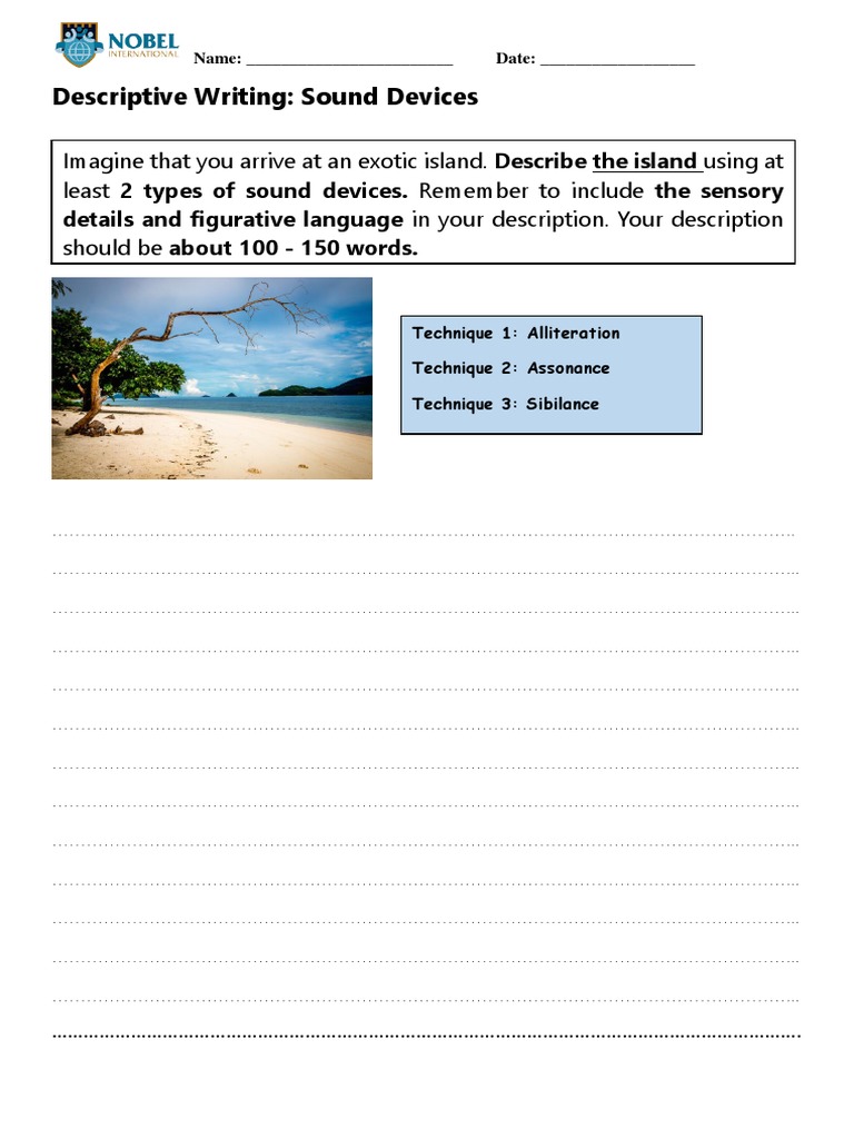 Descriptive Writing: Sound Devices: Details and Figurative Language in ...