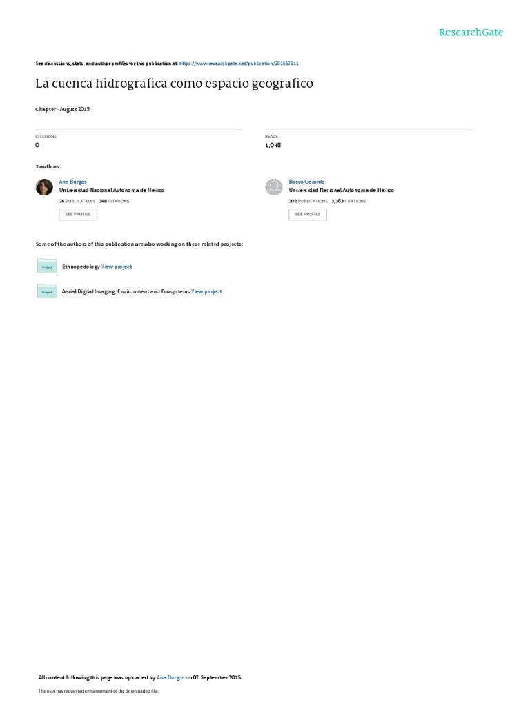2015 Cuenca Hidrográfica, Estudios (Burgos&) | PDF | Geografía | Espacio