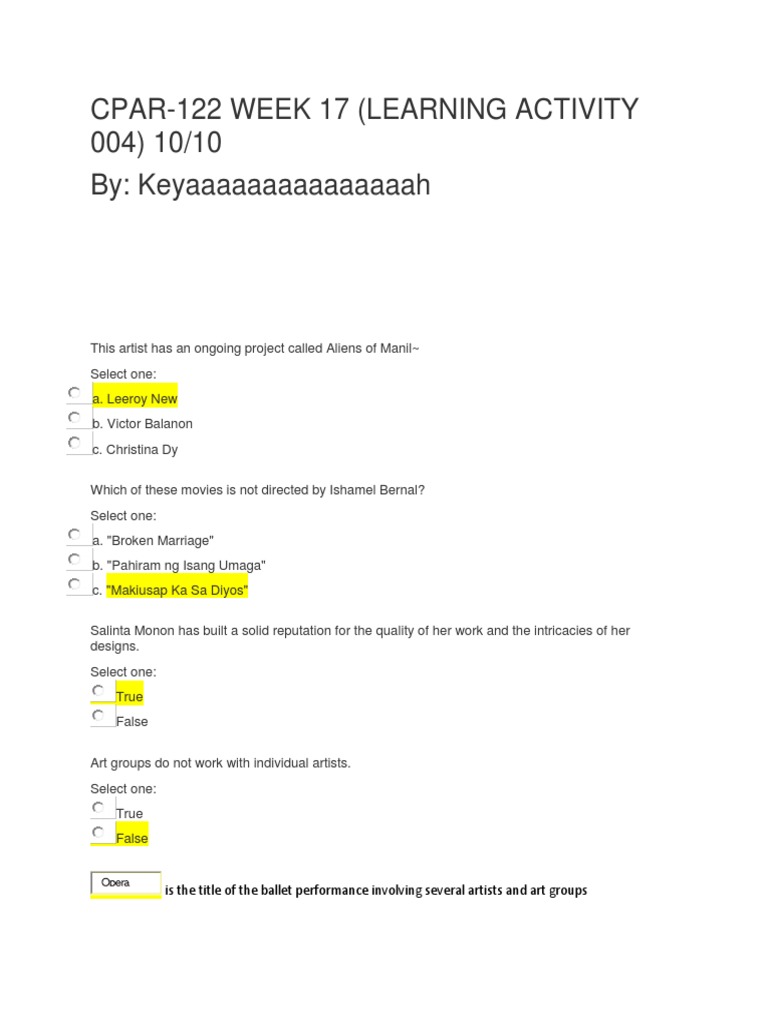 CPAR Week 17-19 (Credits) | PDF | Philippines