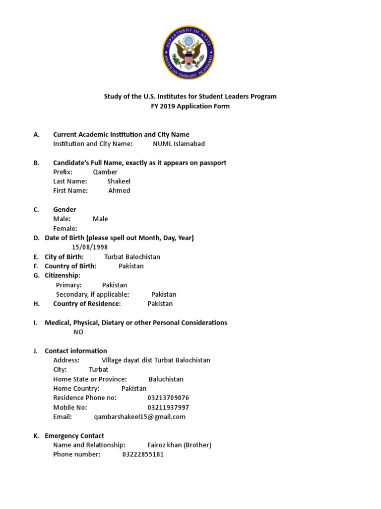 2019 SUSI Application Form | PDF | Monitoring And Evaluation | Evaluation