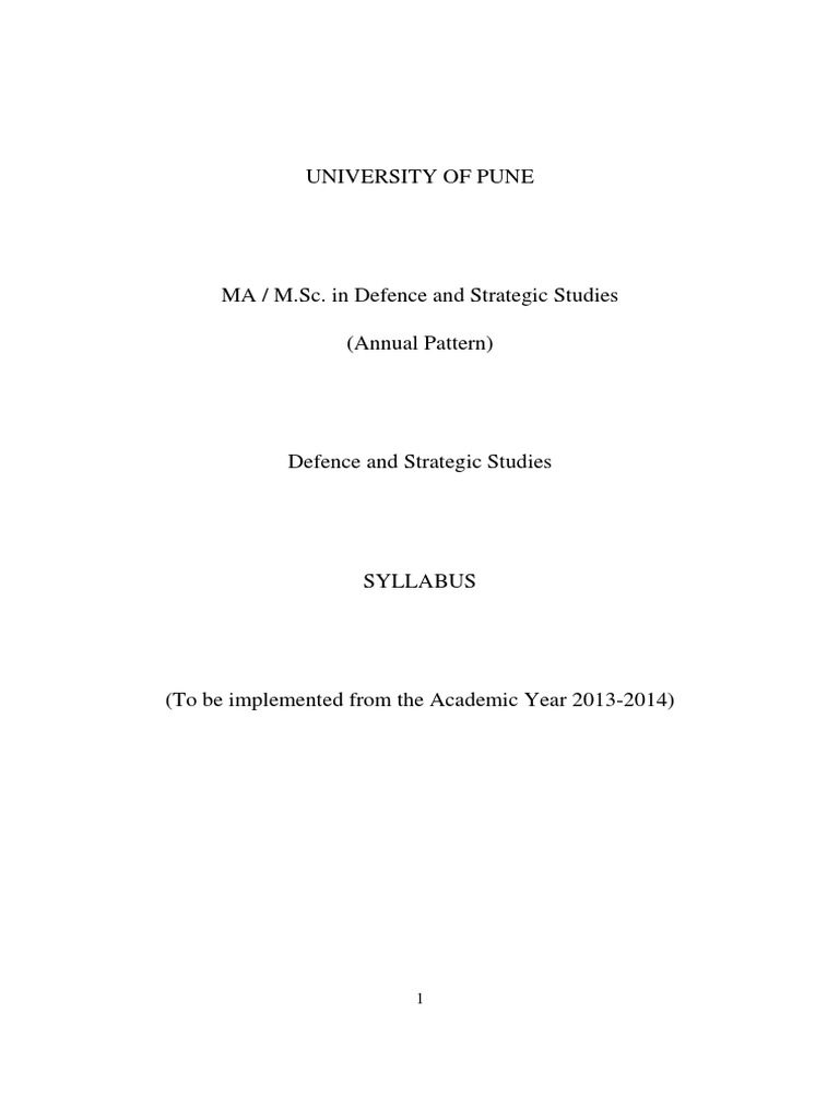 Defence and Strategic Studies Syllabus | PDF | National Security ...