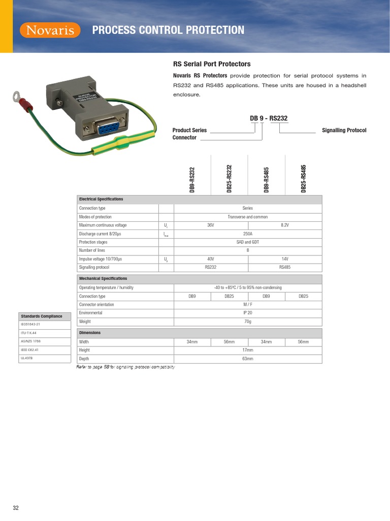 Process Control Protection: RS Serial Port Protectors | PDF | Computer ...