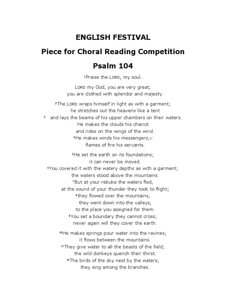 Choral Reading Piece | PDF | Nature