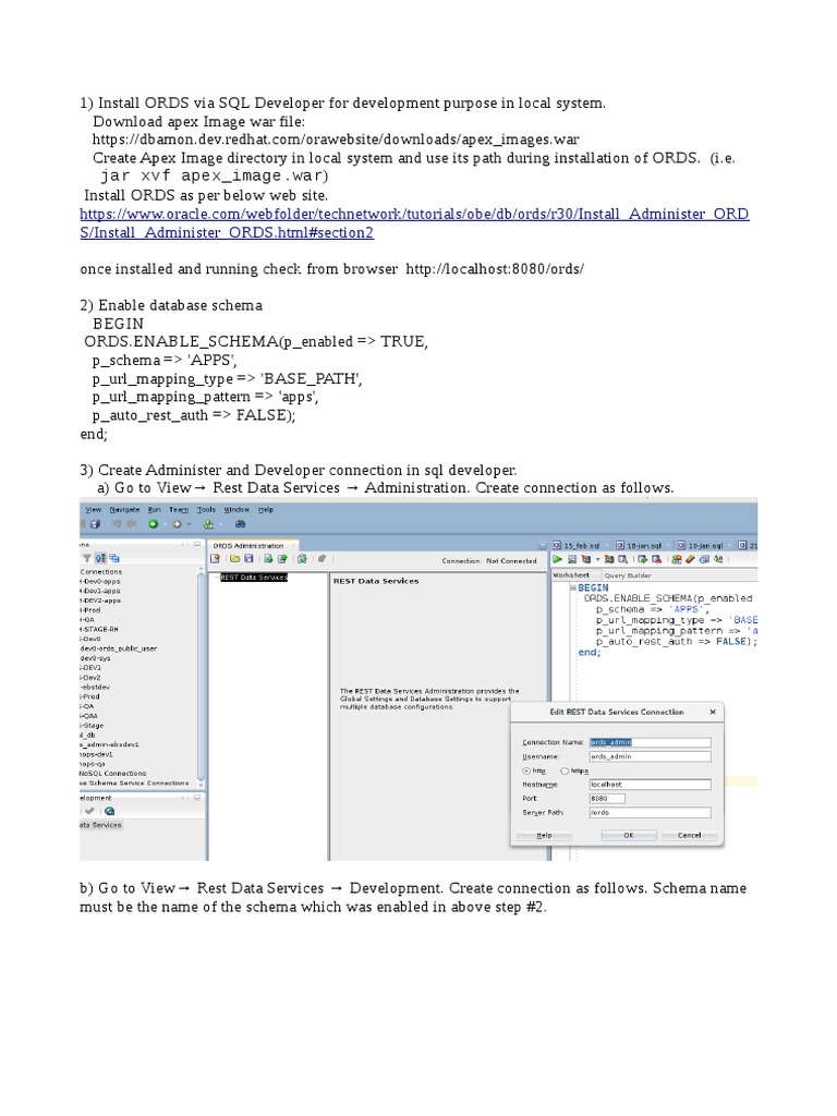 Install ORDS and Expose REST APIs | PDF | Web Service | Oracle Database
