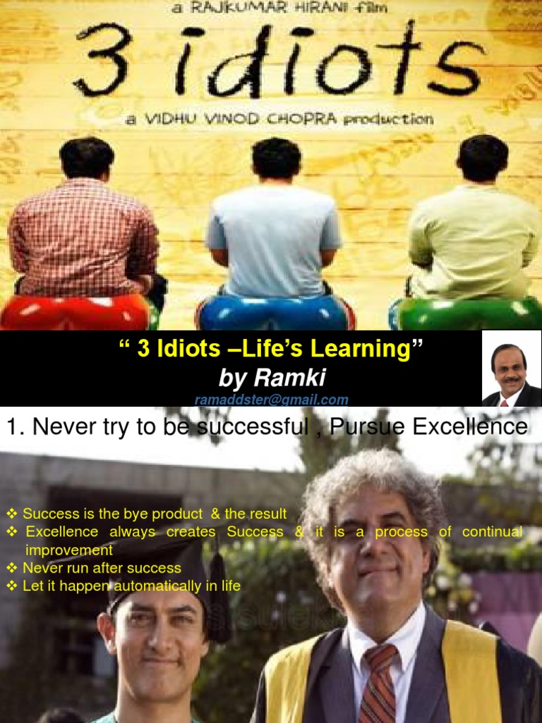 Lessons From 3 Idiot Movie | PDF | Passion (Emotion) | Learning